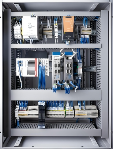 Armoires de contrôle industrielles construites avec des borniers pour ...